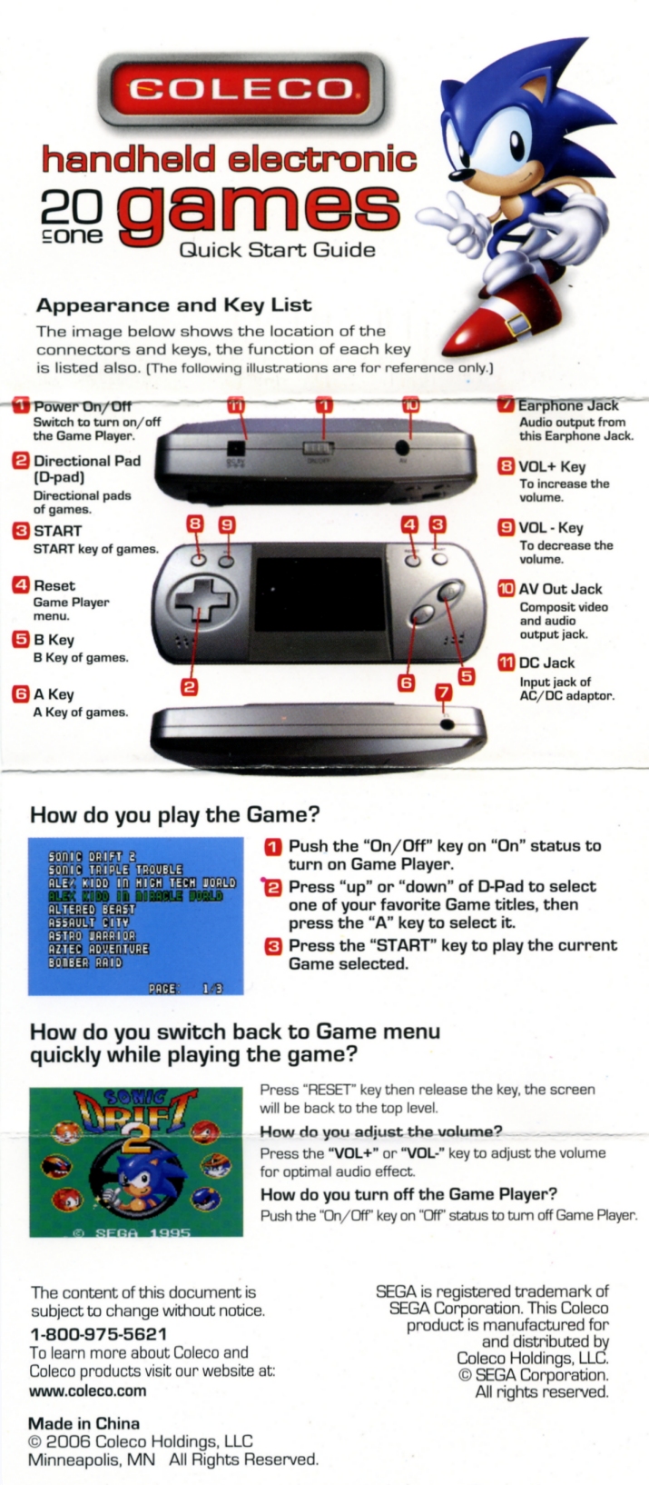 Coleco (Sega) Handheld